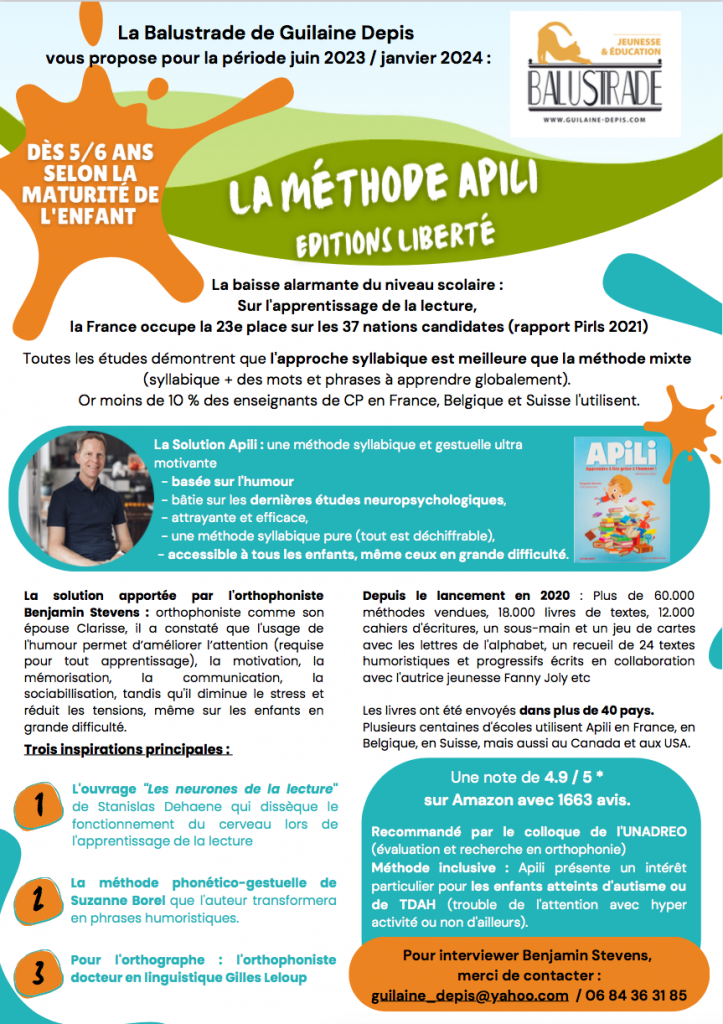 La méthode APILI pour apprendre à lire aux tout petits, dès 5 ans ...